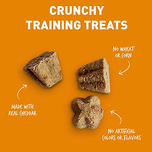 Cloud Star Tricky Trainers Crunchy Dog Training Treats 5 oz Pouch, Cheddar Flavor, Low Calorie Behavior Aid with 680 Treats