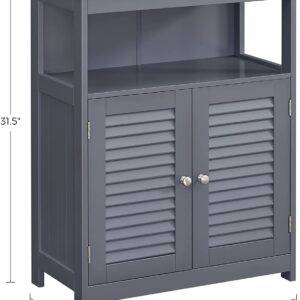 VASAGLE Bathroom Floor Cabinet, Bathroom Storage Cabinet, Freestanding, with Double Shutter Doors and Adjustable Shelf, for Bathroom, Living room, Entryway, Kitchen, Grey UBBC040G01