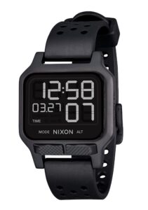 nixon heat a1320 - digital watch for men and women - 100m water resistant exercise workout - custom 38 mm lcd display, 20mm pu band