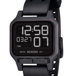 NIXON Heat A1320 - Digital Watch for Men and Women - 100M Water Resistant Exercise Workout - Custom 38 mm LCD Display, 20mm PU Band