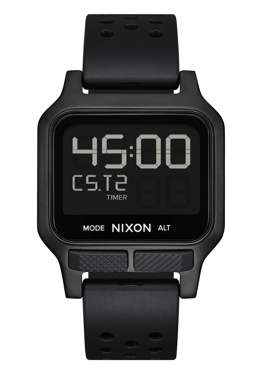 NIXON Heat A1320 - Digital Watch for Men and Women - 100M Water Resistant Exercise Workout - Custom 38 mm LCD Display, 20mm PU Band