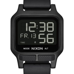 NIXON Heat A1320 - Digital Watch for Men and Women - 100M Water Resistant Exercise Workout - Custom 38 mm LCD Display, 20mm PU Band