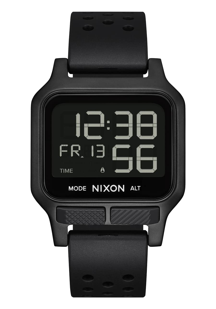 NIXON Heat A1320 - Digital Watch for Men and Women - 100M Water Resistant Exercise Workout - Custom 38 mm LCD Display, 20mm PU Band