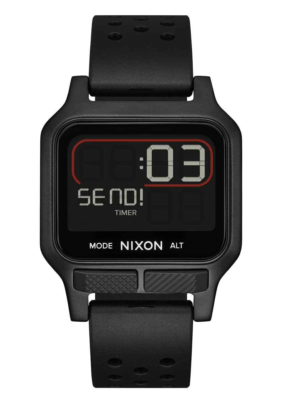 NIXON Heat A1320 - Digital Watch for Men and Women - 100M Water Resistant Exercise Workout - Custom 38 mm LCD Display, 20mm PU Band