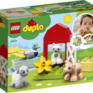 LEGO DUPLO Town Farm Animal Care 10949 Toy for Toddlers, Girls and Boys 2 Plus Years Old with Duck, Pig, Sheep & Cat Figures, Early Development Toys