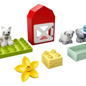 LEGO DUPLO Town Farm Animal Care 10949 Toy for Toddlers, Girls and Boys 2 Plus Years Old with Duck, Pig, Sheep & Cat Figures, Early Development Toys