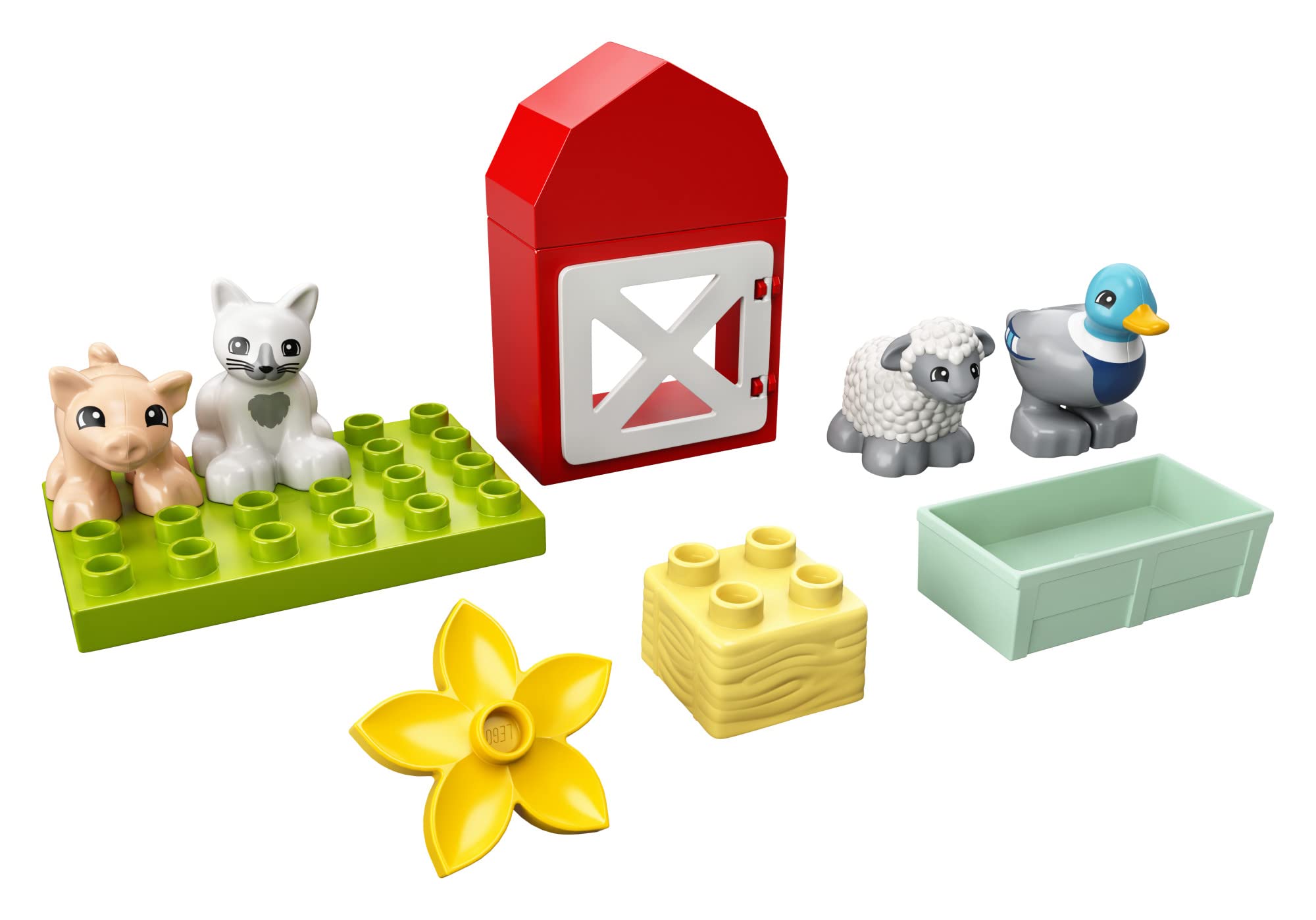 LEGO DUPLO Town Farm Animal Care 10949 Toy for Toddlers, Girls and Boys 2 Plus Years Old with Duck, Pig, Sheep & Cat Figures, Early Development Toys