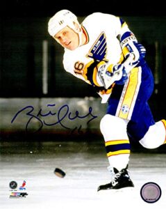 brett hull signed st louis blues slap shot 8x10 photo