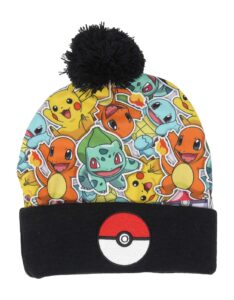 pokemon starters embroidered pokeball cuff beanie cap hat one size licensed new black