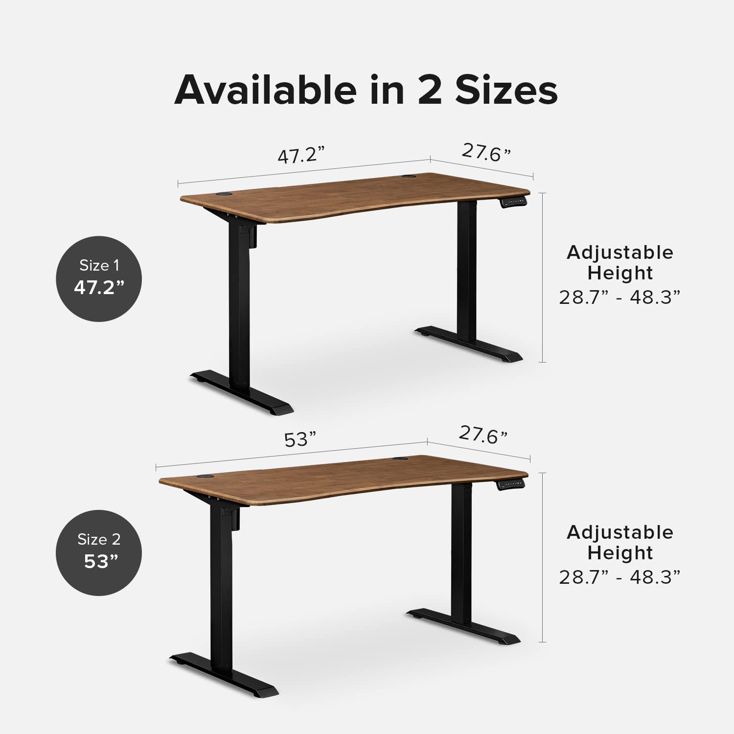 mopio Solid Wood Sterling Electric Height Adjustable Standing Desk, Sit Stand Desk Workstation, 3 Adjustable Memory Setting and Stand Alarm 100% Solid Wood (Walnut, 47")