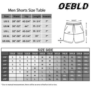 OEBLD Mens Athletic Shorts 2-in-1 Gym Workout Running 7'' Shorts with Towel loop Army Green