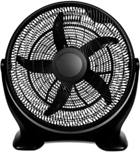 healsmart 18 inch 3-speed plastic floor fans quiet for home commercial, residential, and greenhouse use, outdoor/indoor, black