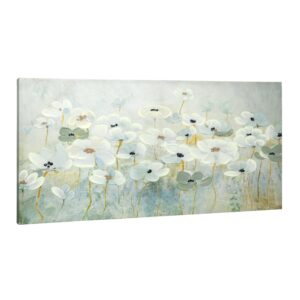 artbyhannah wall paintings large canvas wall art wall decor living room textured 3d hand-painted oil painting flowers wall art for office bedroom, 24x48