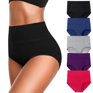 jojoqueen womens underwear cotton high waist full coverage brief ladies panties lingerie undergarments for women, x-large-xx-large