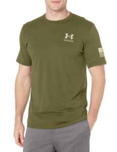 under armour men's new freedom flag t-shirt, marine od green (390)/desert sand, 3x-large