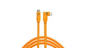 tether tools tetherpro usb-c to usb-c right-angle cable (orange)