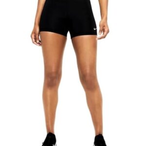 Nike Womens Pro 3" Shorts (Black/Volt/White, Medium)