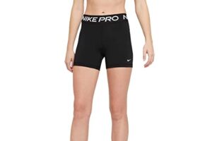 nike women's pro 365 5in shorts, black white, m (810)