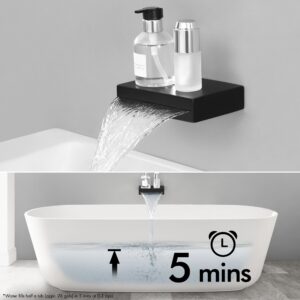 KES Tub and Shower Faucet Set Shower System with 10-Inch Rain Shower Head and Waterfall Tub Faucet Wall Mount Shower Valve and Trim Kit Included Matte Black, XB6240-BK