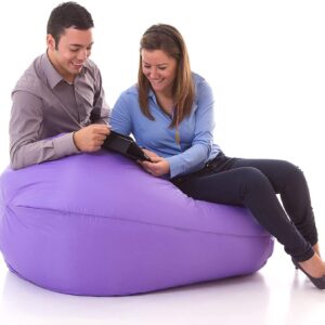 Bean Bag for Adults and kids Sofa Chair Storage, Lazy Bean Bag Chair Cover, Waterproof zippered Bean Bag Canvas Chair Cover Lounger Sack 29.53inch, without Filling (Purple)