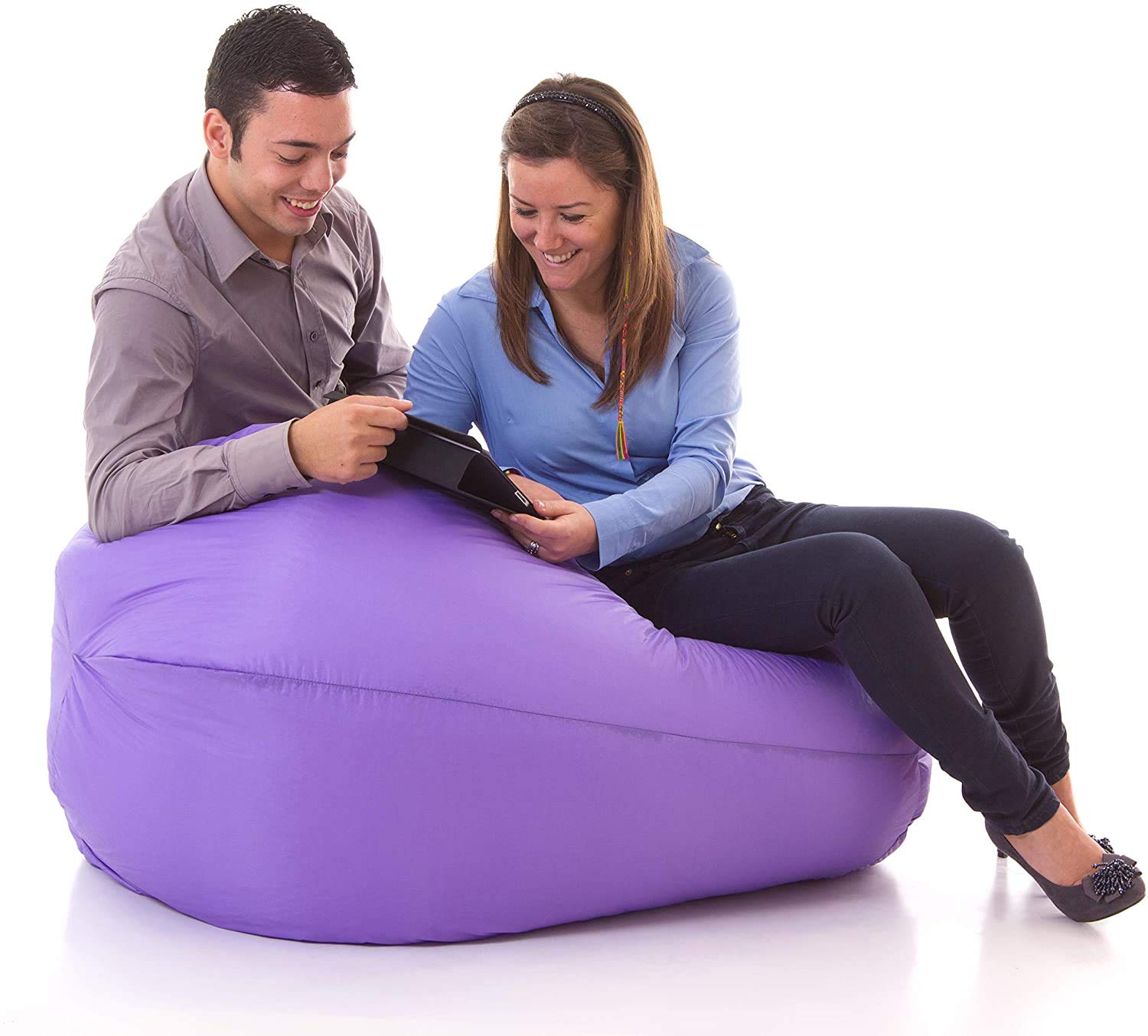 Bean Bag for Adults and kids Sofa Chair Storage, Lazy Bean Bag Chair Cover, Waterproof zippered Bean Bag Canvas Chair Cover Lounger Sack 29.53inch, without Filling (Purple)