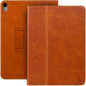 casemade ipad air 11-inch 6th gen 2024 / 5th gen 2022 / 4th gen 2020 real italian leather premium luxury slim cover/smart folio with dual stand and auto sleep/wake (tan)