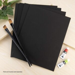 Royal & Langnickel Essentials 12x16 Black Triple Gessoed Canvas Panels Value Pack, for Oil and Acrylic Painting, 4 Pack