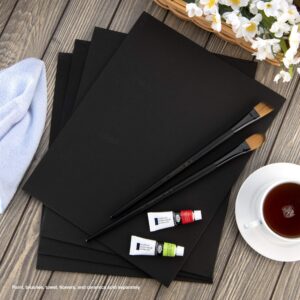 Royal & Langnickel Essentials 12x16 Black Triple Gessoed Canvas Panels Value Pack, for Oil and Acrylic Painting, 4 Pack