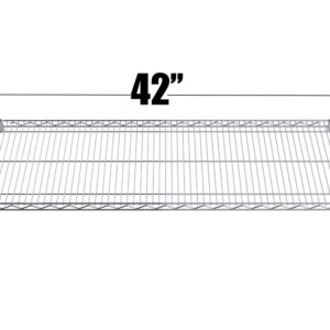 Regal Altair Chrome Wire Shelf |Pack of 2 Shelves| for Storage in Dry Environments | Ideal for Stores, Restaurants, Businesses and Homes (Chrome Wire Shelves, 18''W x 42''L)