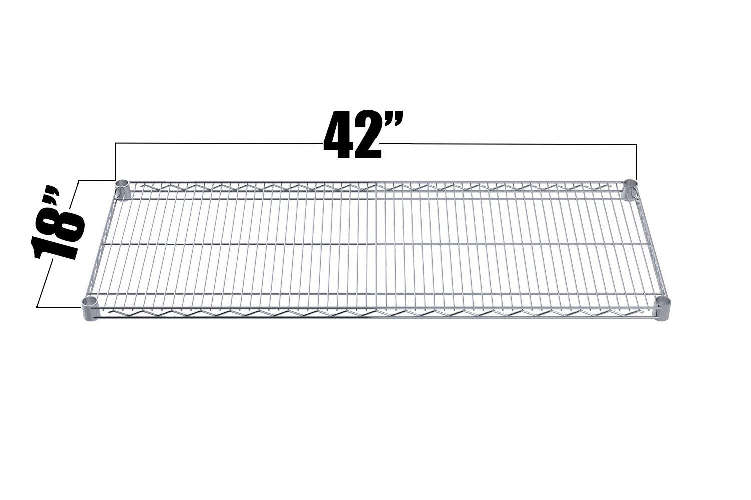 Regal Altair Chrome Wire Shelf |Pack of 2 Shelves| for Storage in Dry Environments | Ideal for Stores, Restaurants, Businesses and Homes (Chrome Wire Shelves, 18''W x 42''L)