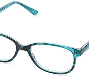 Sofia Vergara x Foster Grant Women's Alicia Reading Glasses Rectangular, Crystal Teal, 50 mm + 2.5