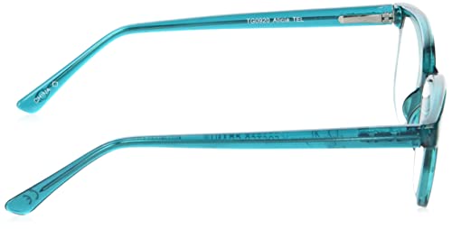 Sofia Vergara x Foster Grant Women's Alicia Reading Glasses Rectangular, Crystal Teal, 50 mm + 2.5