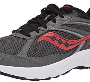 Saucony Men's Cohesion 14 Road Running Shoe, Charcoal/Flame, 11