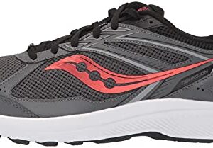 Saucony Men's Cohesion 14 Road Running Shoe, Charcoal/Flame, 11