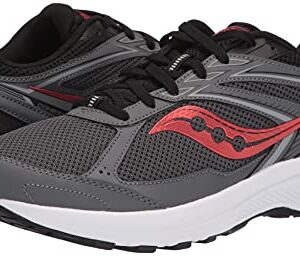 Saucony Men's Cohesion 14 Road Running Shoe, Charcoal/Flame, 11