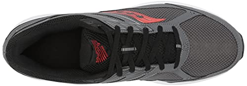 Saucony Men's Cohesion 14 Road Running Shoe, Charcoal/Flame, 11