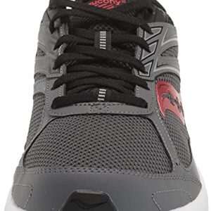 Saucony Men's Cohesion 14 Road Running Shoe, Charcoal/Flame, 11