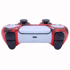 Sofunii 2 Pack Silicone Controller Skins Camo Anti-Slip Cover Case Protector Sleeve for PlayStation 5 /PS5 Controller with 8 x Thumb Grip Caps(Blue,Red)