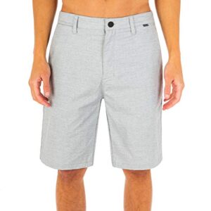 hurley men's h2o-dri breathe 21" walkshort, wolf grey, 32