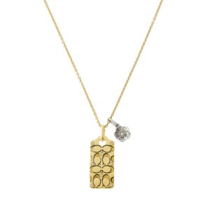 coach women's signature quilted pendant necklace