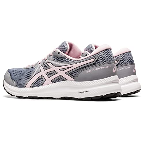 ASICS Women's GEL-CONTEND 7 Running Shoes, 7.5, SHEET ROCK/PINK SALT