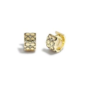 coach women's signature quilted huggie earrings