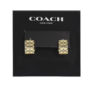 Coach Women's Signature Quilted Huggie Earrings