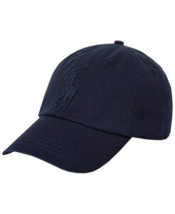 polo ralph lauren men's big pony chino cap, navy (one size)