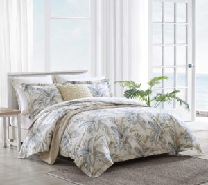 tommy bahama - king comforter set, reversible cotton bedding with matching shams, all season home decor (bakers bluff blue, king)