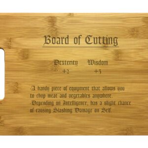 D&D Roleplaying Board of Cutting Engraved Cutting Board - Bamboo - Nerdy Gifts Roleplay Cosplay Gift Dungeons Dragons