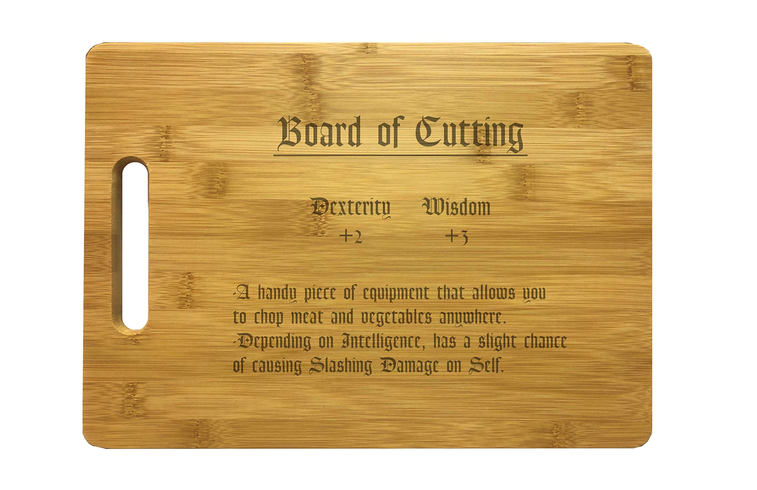 D&D Roleplaying Board of Cutting Engraved Cutting Board - Bamboo - Nerdy Gifts Roleplay Cosplay Gift Dungeons Dragons