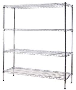 regal altair 24" deep x 24" wide x 74" high 4 tier chrome wire shelving kit | nsf commercial storage rack unit