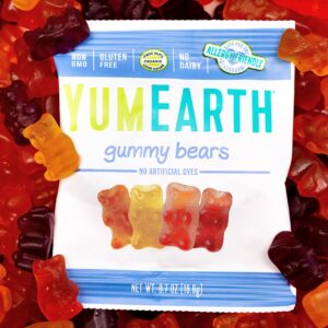 YumEarth Organic Gummy Bears - Fruity Gummy Candy Snack Packs, Gluten Free Snacks for Kids - Allergy Friendly, Non-GMO, No Artificial Flavors or Dyes - Assorted Flavors, 0.7 Oz - 15 Count (Pack of 1)