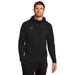 men's nike therma pullover hoodie (black/white, x-large)